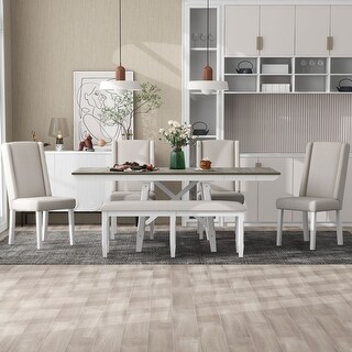 Classic & Generous Design Dining Table Setwith two 12"W Removable ...