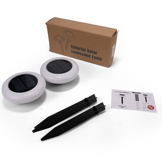 7 Colors Auto Changing 2 Led Solar Light Garden Yard Stake Waterproof ...