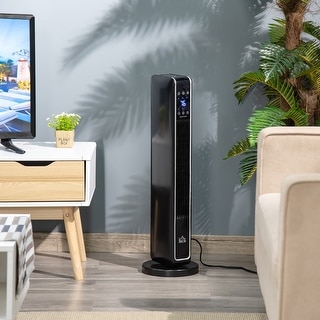 HOMCOM Electric Tower Heater, Oscillating Space Heater with Remote ...