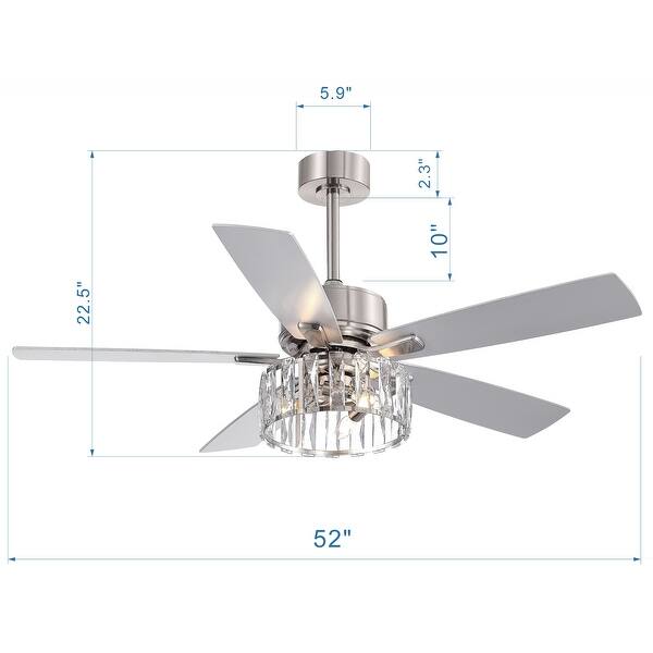 52-in Nickel Indoor Ceiling Fan with Light (5-Blade) - Bed Bath ...