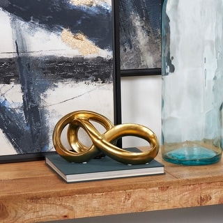 Gold Ceramic Infinity Loop Abstract Decorative Sculpture - Bed Bath ...