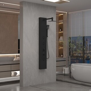 53.1" Shower Panel System Waterfall Head Multi Function Shower Tower ...