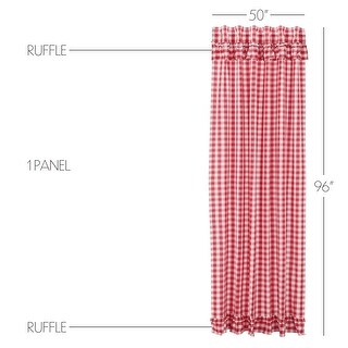 Annie Buffalo Red Check Ruffled Panel 96x50 - Bed Bath & Beyond - 39064209