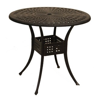Maxwell 42 Inch Round Outdoor Cast Aluminum Bar Table - Black - Bed ...