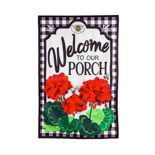 Welcome to Our Porch Geraniums Garden Linen Flag - Bed Bath & Beyond ...