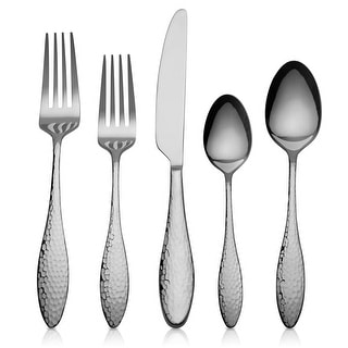 Emma 40-Piece Heavy Duty 18/10 Silverware Set, Stainless Steel Flatware ...
