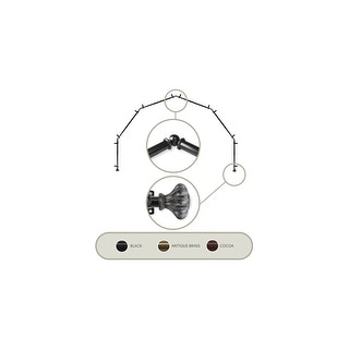 Bay Window Curtain Rod - 13/16 Inch Single Rod - Black Corner Drapery ...