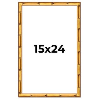 15x24 Frame Gold Bamboo Solid Wood Picture Frame | 1 Inch Moulding ...