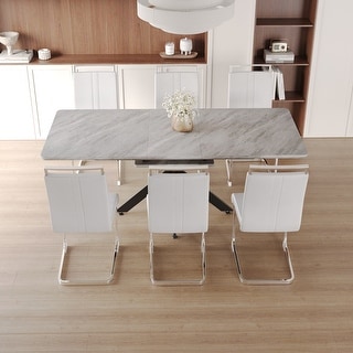 C shaped Tube Soft padded armless dining chair and Very large Dining ...