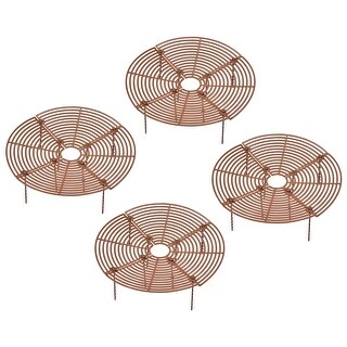 11.8" Plant Pot Grid, 4 Pack Round ABS Flowerpot Soil Protector, Brown ...