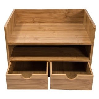 3 Tier Bamboo Shelf Organizer for Desk With Drawers - Bed Bath & Beyond ...