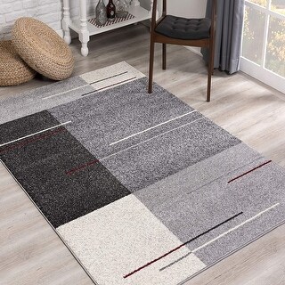 5' x 8' Gray Modern Geometric Area Rug - 3'6" Round - Bed Bath & Beyond ...