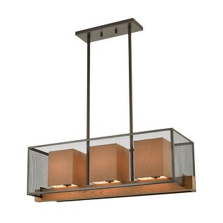 Elk Home Crossbeam Oil Rubbed Bronze Fabric 3 Light Chandelier - Bed ...