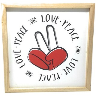 Wooden Love Peace Finger Sign Decorative Wall Art - Bed Bath & Beyond ...