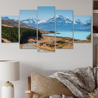 Designart "Adventure Road In Alaska" Landscapes Art Living Room Set ...