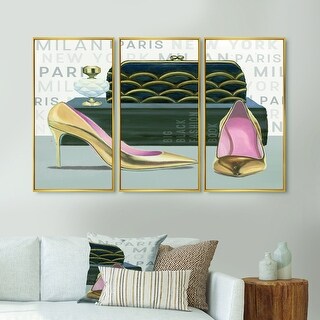 Designart "Glam fashion High Heels IV" Traditional Framed Canvas Wall ...