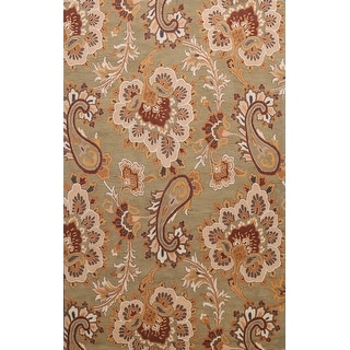 Green Floral Paisley Oriental Living Room Area Rug Wool Hand-tufted - 8 ...