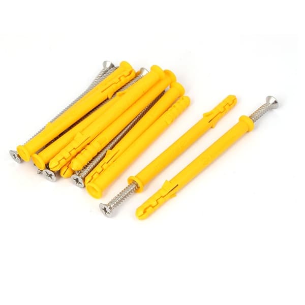 Unique Bargains 10pcs 8mmx100mm Plastic Wall Screw Anchor Plugs w ...