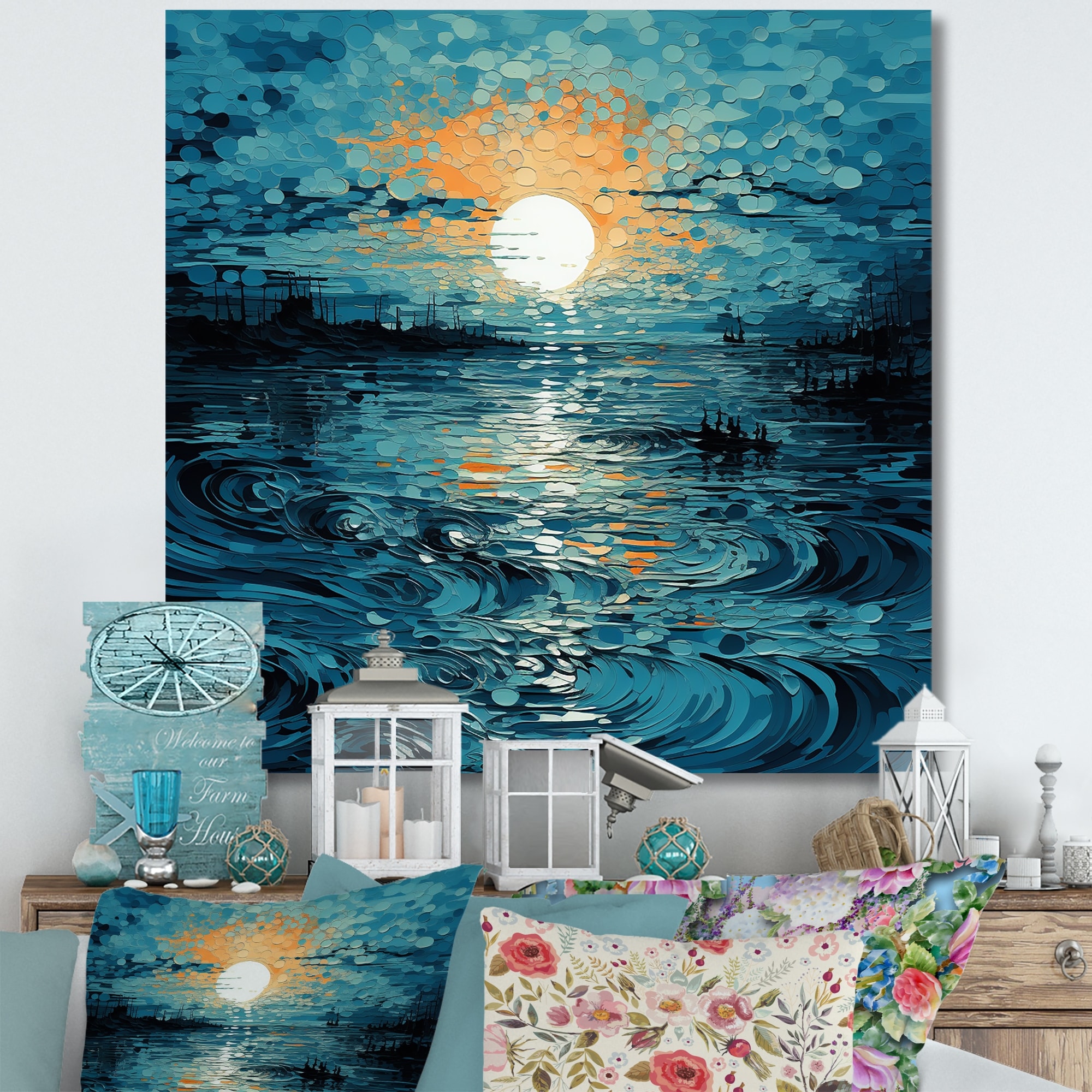 Designart "Black And Gold Sunset Reverie" Sunrisesunset Wall Art - Bed ...