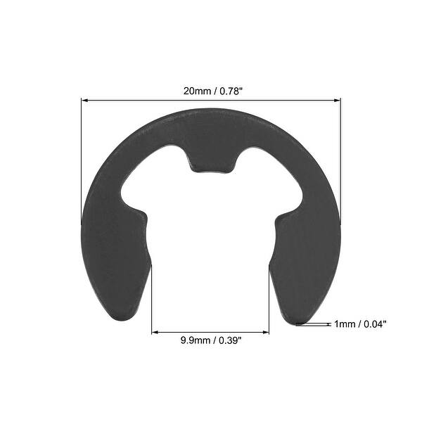 E-Clip Circlip 20mm External Retaining Shaft Ring Carbon Steel 100pcs ...