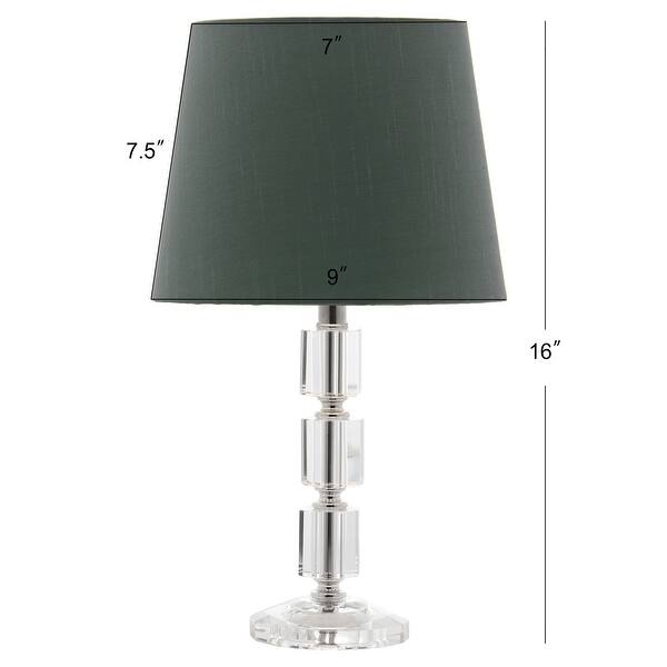 SAFAVIEH Lighting 15-inch Erin Green Shade Crystal Cube Table Lamp (Set ...