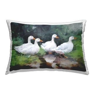 Stupell Ducks & Puddle Reflection Decorative Printed Throw Pillow ...