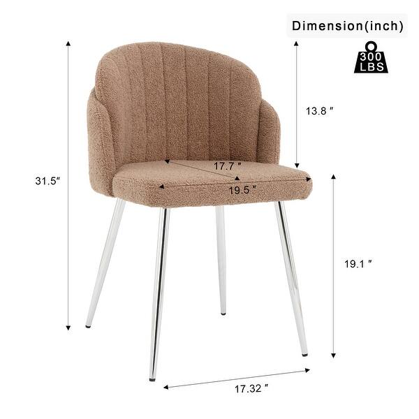 (set of 2)teddy fleece dining chair Fabric Upholstered Chairs stool ...