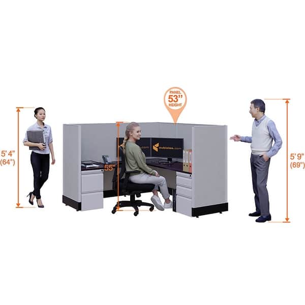 Workstation Desk 53H 3pack Inline Unpowered Cubicles - Bed Bath ...