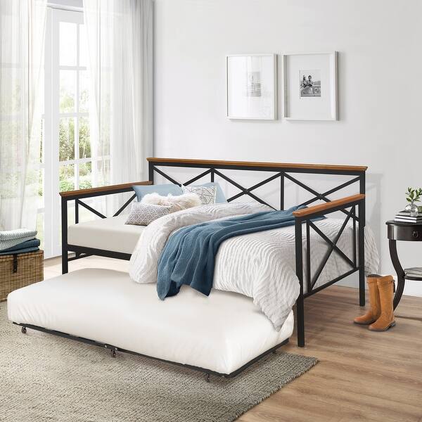 Hillsdale Furniture Ashford Triple X Design Metal Twin Daybed, Black ...
