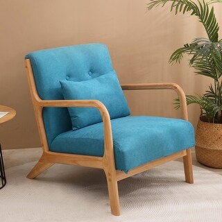 Mid Century Modern Accent Chair with Wood Frame, Living Room ...