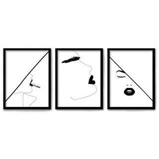 (Set of 3) Triptych Wall Art Wall Art Bold Faces by Explicit Design ...