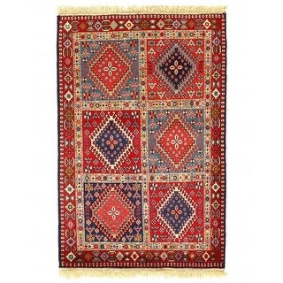 Canvello Silkroad Aliabad Yalameh Small Red Rug - 3' X 5' - Ivory - 4 ...