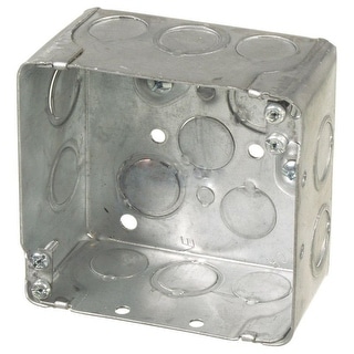 4 in. x 2.125 in. x 4 in. Galvanized Steel Junction Box Square American ...
