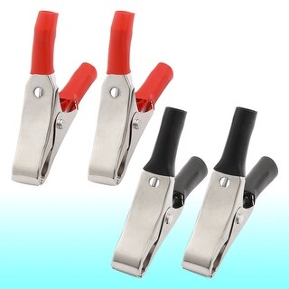 4 Pcs 54mm 15A Plastic Covered Battery Metal Alligator Clips Clamps ...