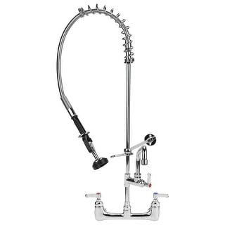 Commercial Kitchen Sink Faucet with Pre Rinse Sprayer Wall Mount 36 ...