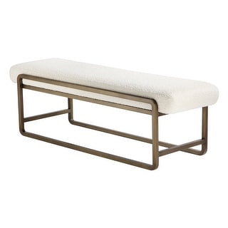 Cole Bench in Brushed Brass and Ivory Boucle - Bed Bath & Beyond - 36761310