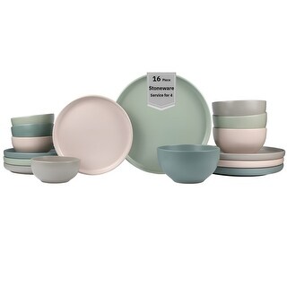 Rollo Artist's Blend 16 Piece Stoneware Dinnerware Set, Service for 4 ...