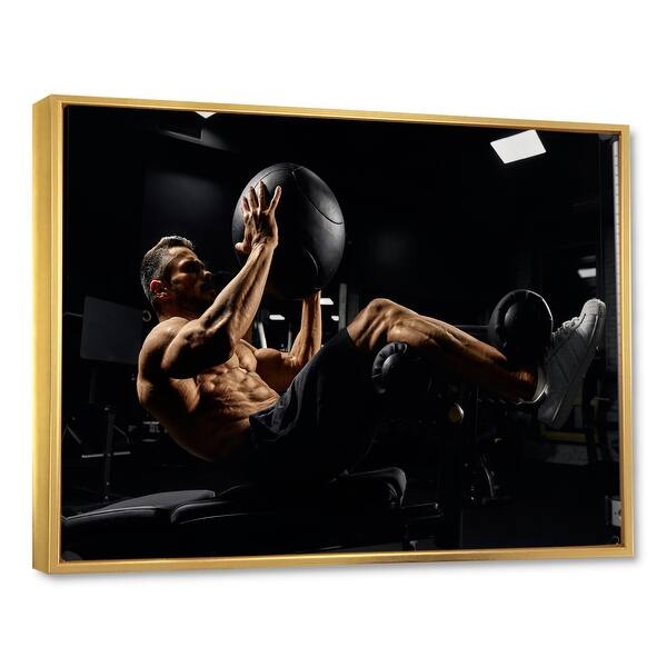 Designart "Gym Body In Action " Aerobic & Bodybuilding Framed Wall Art ...