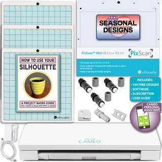 Silhouette Cameo Machine 3 Bundle Guide Extra Blades Mats Pixscan Mat ...
