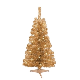 Champagne Tinsel 4-foot Pre-lit Tree - Bed Bath & Beyond - 13214805