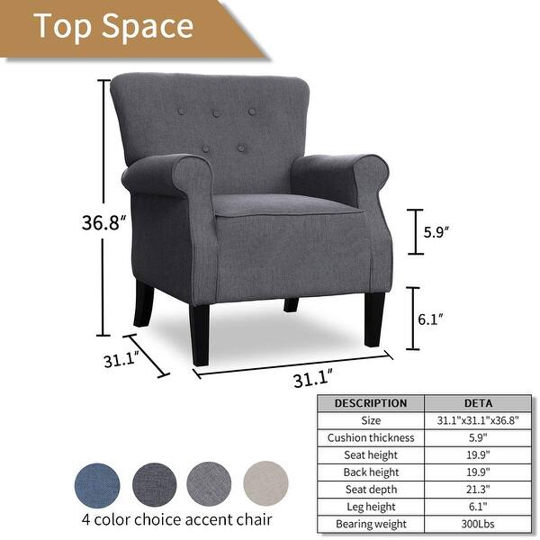 Modern Accent Arm Chair Single Sofa Comfy Upholstered Roll Arm Chair ...