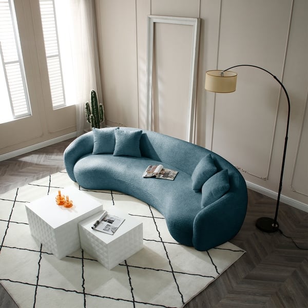Modern Sectional Half Moon Leisure Sofa Curved Sofa Teddy Fleece - 102 ...