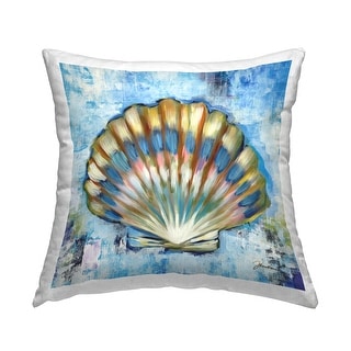 Stupell Blue Maritime Clam Shell Printed Throw Pillow Design by Liz ...
