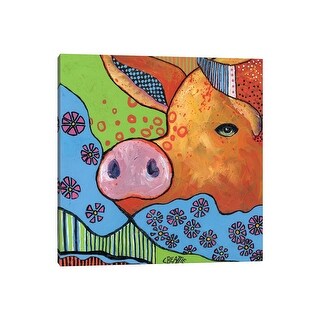iCanvas "Flower Power Pig" by Connie Beattie Canvas Print - Bed Bath ...