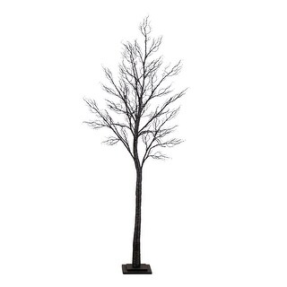 Pre-Lit Minimalist Twig Artificial Halloween Tree - 7' - Multicolor LED ...