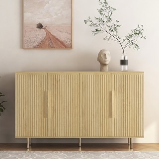 Fluted Sideboard Large Buffet with Adjustable Shelves - Bed Bath ...