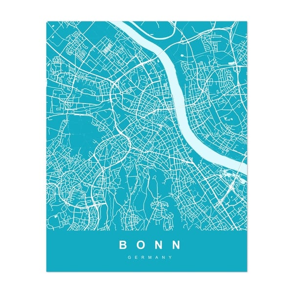 Bonn North Rhine Westphalia Germany Maps Black White Art Print/Poster ...