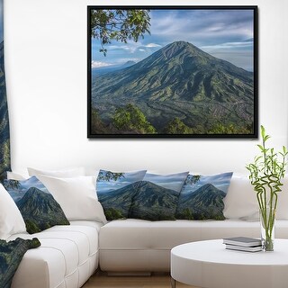 Designart "Merbabu Volcano in Java" Large Landscape Framed Canvas Art ...