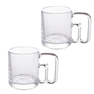 Double Handle Clear Coffee Mug Tea Cups (8 oz. Set of 2) - Bed Bath ...