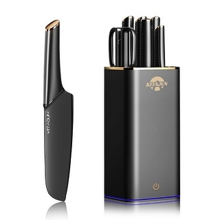 Smart Kitchen Knife Set with block, 6 pieces Stainless Steel knives ...